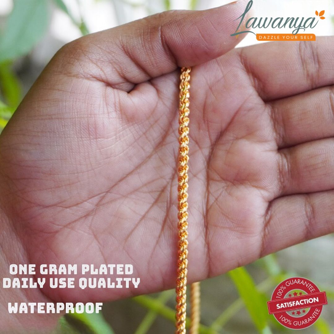 24 Inches One Gram Gold Plated Muruku Thali Saradu Chain 8011 – LAWANYA ...